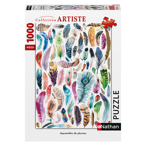 Feather Watercolors 1000 Piece Jigsaw Puzzle by Nathan