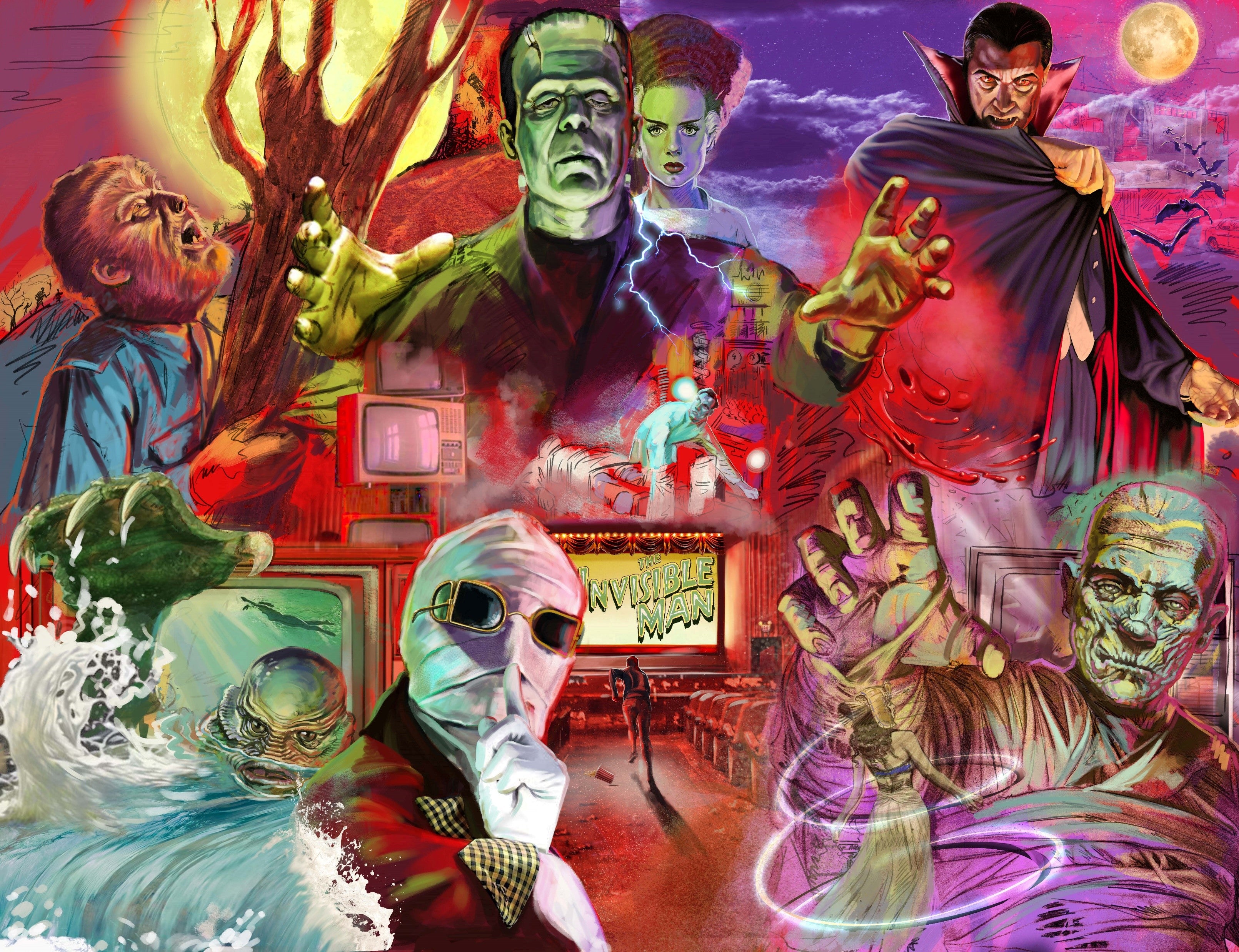 Universal Monsters 2000 Piece Jigsaw Puzzle by Ravensburger