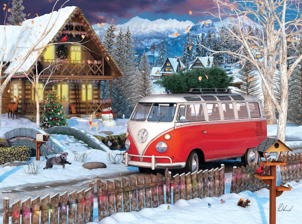 VW Christmas Bus Tin 550 Piece Jigsaw Puzzle by Eurographics